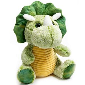 HollyHOME Plush Triceratops Dinosaur Cute Stuffed Animal Toy Soft Cuddly Doll for Kids Green 12 Inch