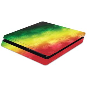 mightyskins skin compatible with sony ps4 slim console - rasta rainbow | protective, durable, and unique vinyl decal wrap cover | easy to apply, remove, and change styles | made in the usa