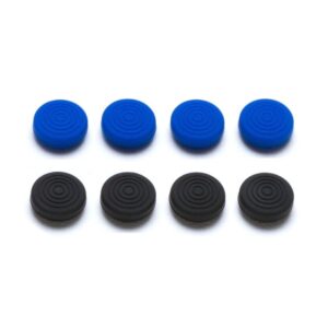 snakebyte control: caps - 8x thumb grips for playstation 4 controller/gamer pad (4x black/ 4x blue)