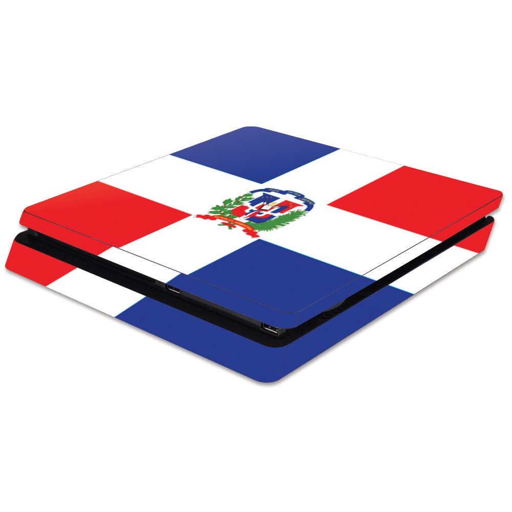 MightySkins Skin Compatible with Sony PS4 Slim Console - Dominican Flag | Protective, Durable, and Unique Vinyl Decal wrap Cover | Easy to Apply, Remove, and Change Styles | Made in The USA