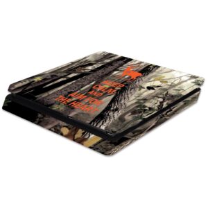 mightyskins skin compatible with sony ps4 slim console - deer hunter | protective, durable, and unique vinyl decal wrap cover | easy to apply, remove, and change styles | made in the usa