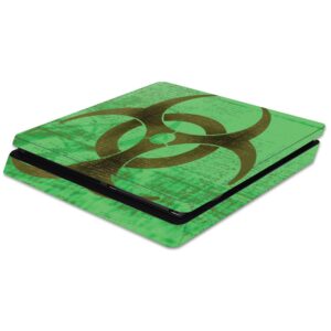 mightyskins skin compatible with sony ps4 slim console - biohazard | protective, durable, and unique vinyl decal wrap cover | easy to apply, remove, and change styles | made in the usa