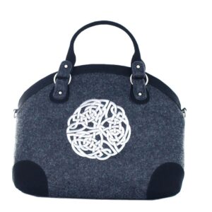 irish tote handbag for women celtic knot wool & leather purse made in ireland