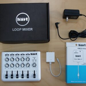 Maker Hart LOOP MIXER - Portable Audio Mixer with 5 Channel stereo inputs, 3 Outputs via 3.5mm jack. Including a Mono to Stereo DM2S Adapter.