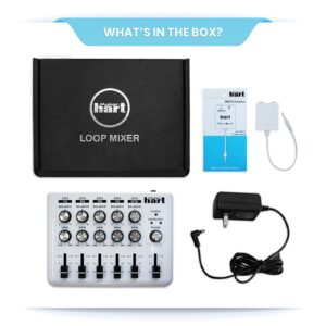 Maker Hart LOOP MIXER - Portable Audio Mixer with 5 Channel stereo inputs, 3 Outputs via 3.5mm jack. Including a Mono to Stereo DM2S Adapter.