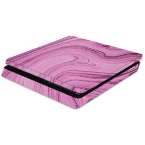 mightyskins skin compatible with sony ps4 slim console - pink thai marble | protective, durable, and unique vinyl decal wrap cover | easy to apply, remove, and change styles | made in the usa