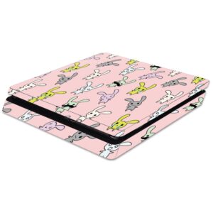 mightyskins skin compatible with sony ps4 slim console - bunny bunches | protective, durable, and unique vinyl decal wrap cover | easy to apply, remove, and change styles | made in the usa