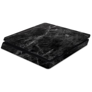 mightyskins skin compatible with sony ps4 slim console - black marble | protective, durable, and unique vinyl decal wrap cover | easy to apply, remove, and change styles | made in the usa