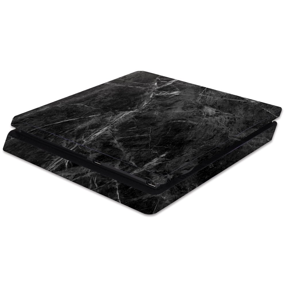 MightySkins Skin Compatible with Sony PS4 Slim Console - Black Marble | Protective, Durable, and Unique Vinyl Decal wrap Cover | Easy to Apply, Remove, and Change Styles | Made in The USA