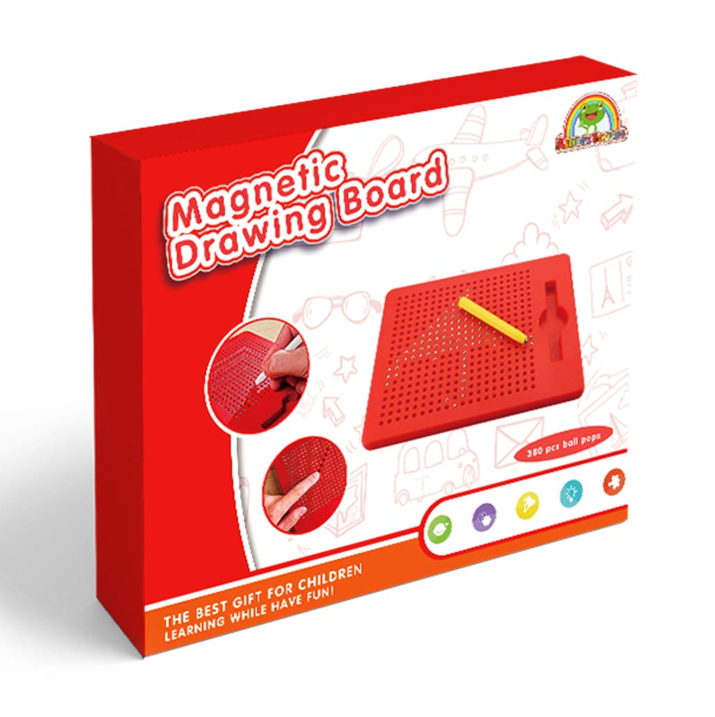 Magnetic Drawing Board - Push Peel Sensory Activity Board for Kids Ages 4-8 - Perfect Travel Toy, Magnetic Doodle Board for Kids Travel Activities