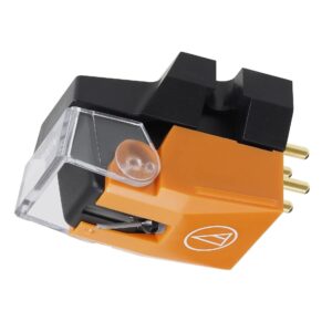 audio-technica vm530en dual moving magnet elliptical stylus stereo turntable cartridge orange