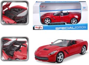 maisto 2014 chevrolet corvette c7 convertible 1/24 31501 (31501rd), red and black