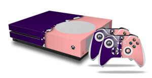 wraptorskinz decal vinyl skin wrap compatible with xbox one s console and controllers - ripped colors purple pink