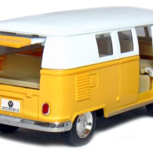 KiNSMART 5in Die-cast 1962 VW Classic Bus 1/32 Scale (Yellow), Pull Back n Go Action. For unisex