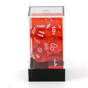 Polyhedral 7-Die Translucent Dice Set - Orange