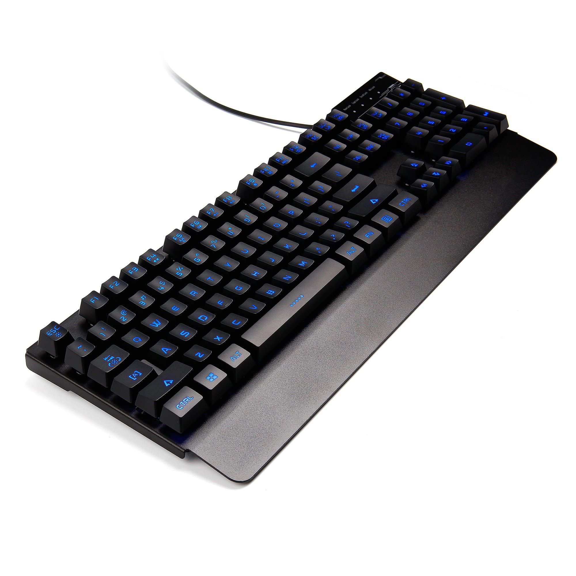 SADES K1 Metal Gaming Keyboard Wired USB 3 Colors Backlight PC Computer Keyboard with 19 Non-Conflict Keys