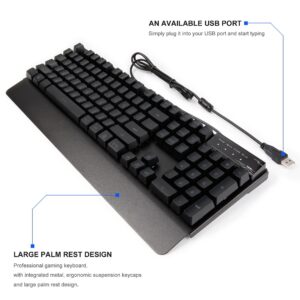 SADES K1 Metal Gaming Keyboard Wired USB 3 Colors Backlight PC Computer Keyboard with 19 Non-Conflict Keys