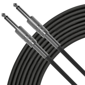 axcessables 1/4 inch to 1/4 inch ts guitar audio cable- 10ft | 6.35mm instrument cable | amp cable for guitar | unbalanced 1/4 patch cord-10ft