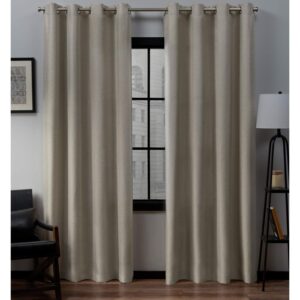 exclusive home loha linen grommet top curtain panel pair, 54"x84", natural