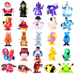 wind up toys - 25pcs wind-up animals toys flipping walking jumping clockwork bulk toys for kids birthday gift party favors, games toys kids prizes,treasure box toys,prize box