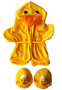 duck robe & slippers pajamas outfit teddy bear clothes fit 14" - 18" build-a-bear and make your own stuffed animals