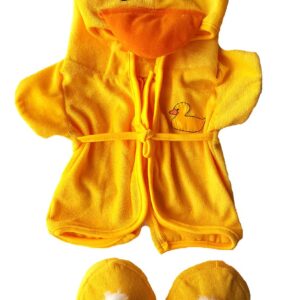 Duck Robe & Slippers Pajamas Outfit Teddy Bear Clothes Fit 14" - 18" Build-A-Bear and Make Your Own Stuffed Animals