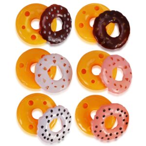 12 Piece Assorted Fake Donuts Pretend Play Toy Faux Doughnuts Food Set for Kids