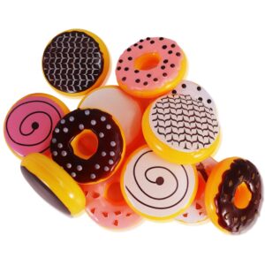 12 Piece Assorted Fake Donuts Pretend Play Toy Faux Doughnuts Food Set for Kids