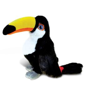 dollibu toucan plush - super soft toucan stuffed animal, cute tropical rainforest animals figures bird plush toy for boys and girls, adorable toucan bird toy for kids, teens, and adults - 8 inches