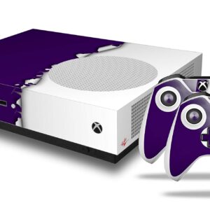 WraptorSkinz Decal Vinyl Skin Wrap Compatible with Xbox One S Console and Controllers - Ripped Colors Purple White