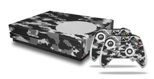 wraptorskinz decal vinyl skin wrap compatible with xbox one s console and controllers - wraptorcamo digital camo gray