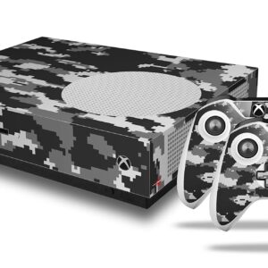 WraptorSkinz Decal Vinyl Skin Wrap Compatible with Xbox One S Console and Controllers - WraptorCamo Digital Camo Gray