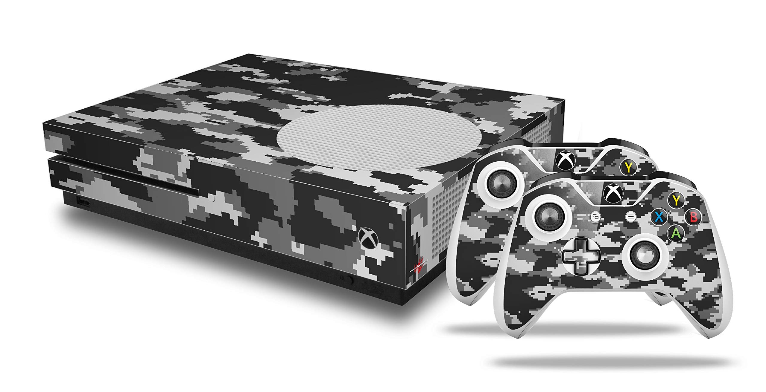 WraptorSkinz Decal Vinyl Skin Wrap Compatible with Xbox One S Console and Controllers - WraptorCamo Digital Camo Gray