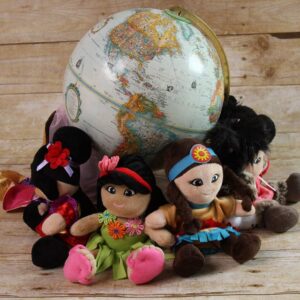 Snuggle Stuffs Soft Plush Around The World 8" Dolls, 8 Pack