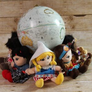 Snuggle Stuffs Soft Plush Around The World 8" Dolls, 8 Pack