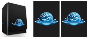 max-pro 1 iconic elemental water symbol blue island deck box + 100 double matte sleeves (fits mtg mana force of will cards)