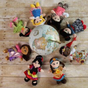 Snuggle Stuffs Soft Plush Around The World 8" Dolls, 8 Pack