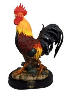 ebros large decorative rooster chicken statue 13.5" h sunshine crow rural country barnyard farm animal chicken hen kitchen home decor sculpture great for farm owners nature lovers