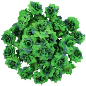 ultnice artificial faux flower heads home garden party decor 50pcs(dark green)