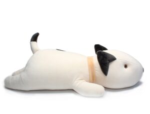 vintoys bull terrier dog big hugging pillow soft plush toy stuffed animals white 21"