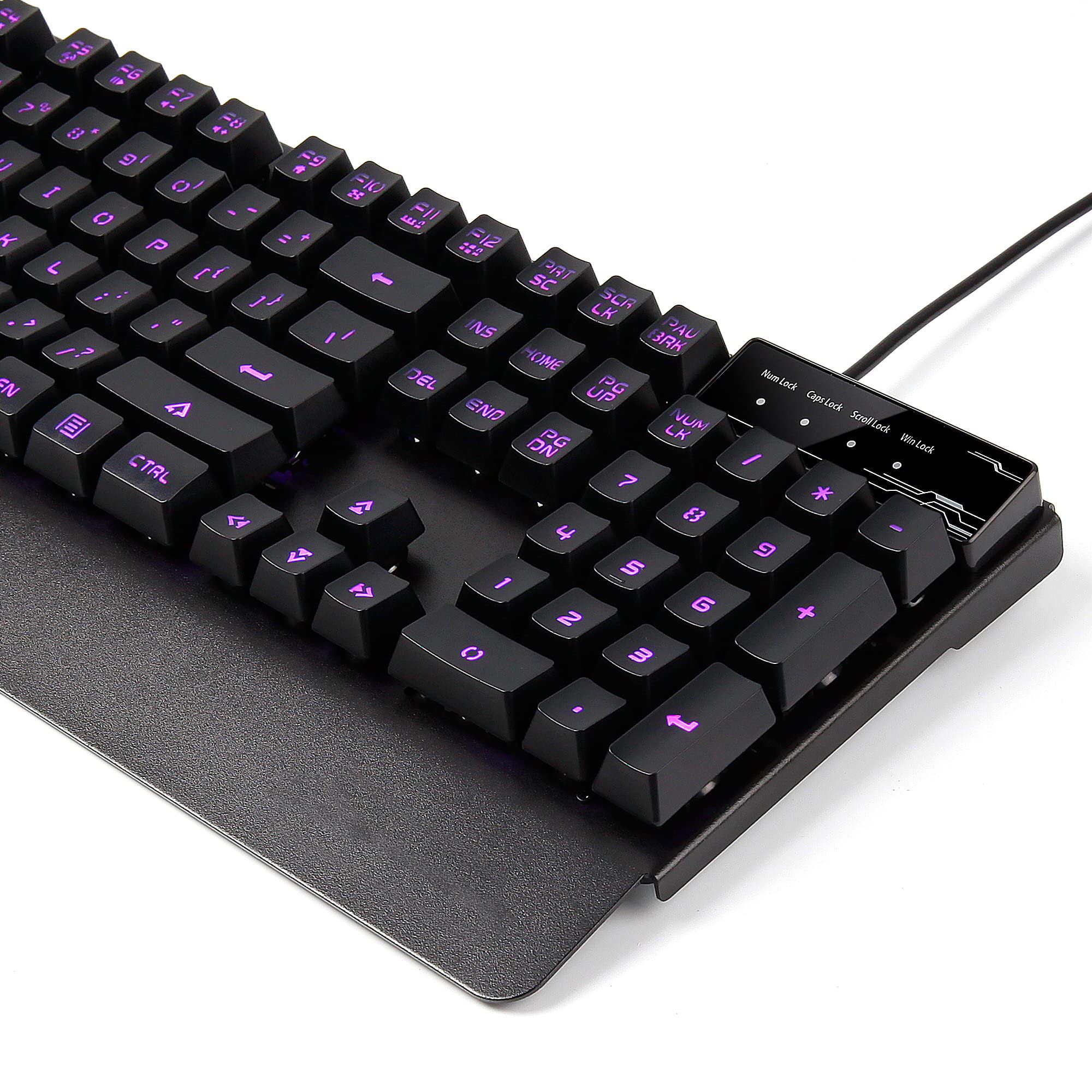 SADES K1 Metal Gaming Keyboard Wired USB 3 Colors Backlight PC Computer Keyboard with 19 Non-Conflict Keys