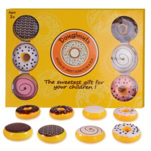 12 Piece Assorted Fake Donuts Pretend Play Toy Faux Doughnuts Food Set for Kids