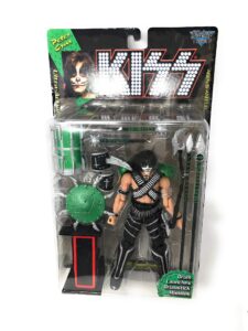 1997 - mcfarlane - kiss - peter criss - ultra action figure - drum launches drumstick missiles & letter i - rare - out of prodcution - limited edition - collectible