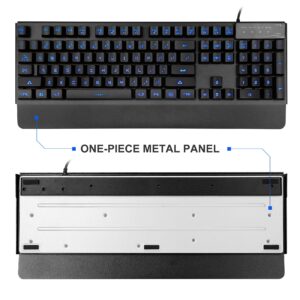 SADES K1 Metal Gaming Keyboard Wired USB 3 Colors Backlight PC Computer Keyboard with 19 Non-Conflict Keys