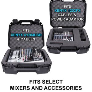 CASEMATIX 17" Hard Shell Audio Mixer Travel Case Compatible with Behringer Xenyx X1204USB, 1204USB, QX1204USB, Q1204USB, 1202FX, 1202, 802, Q802USB, QX1202USB, QX1002USB, 1002B, Q1202USB