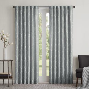 madison park lexi window curtain panel blue/grey 50x84