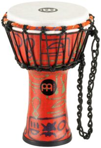 meinl percussion junior djembe hand drum circle instrument, synthetic shell and head — not made in china — compact size rope tuned, 2-year warranty (jrd-ps)