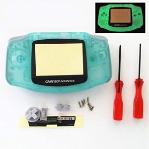 new replacement full housing shell cover case pack backlight backlit for nintendo gameboy advance gba repair part-luminous green edition