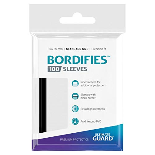 Ultimate Guard Bordifies Precise-Fit Sleeves Card Game (100 Pack), Black