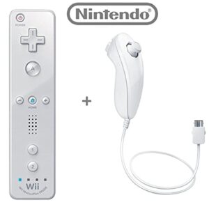 official nintendo wii/wii u remote plus controller and nunchuk nunchuck combo bundle set [white] (bulk packaging)